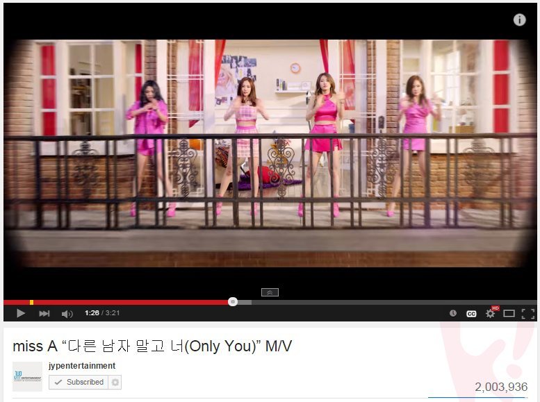 miss A's "Only You" MV breaks 2 million views in 31 hours