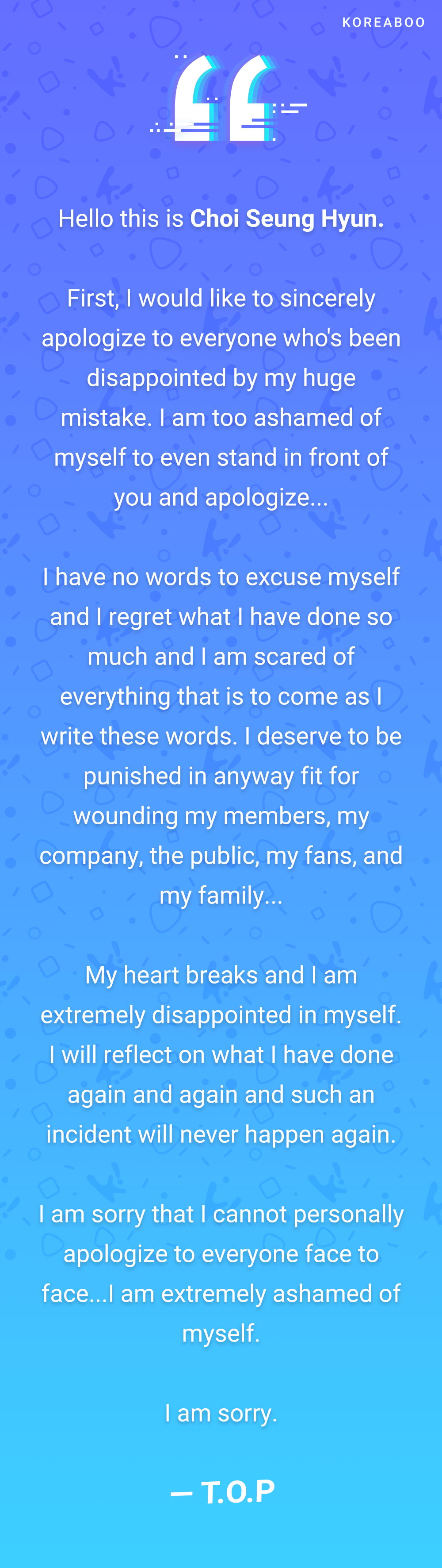 BREAKING] T.O.P Writes Official Apology Letter Regarding Drug Scandal ...