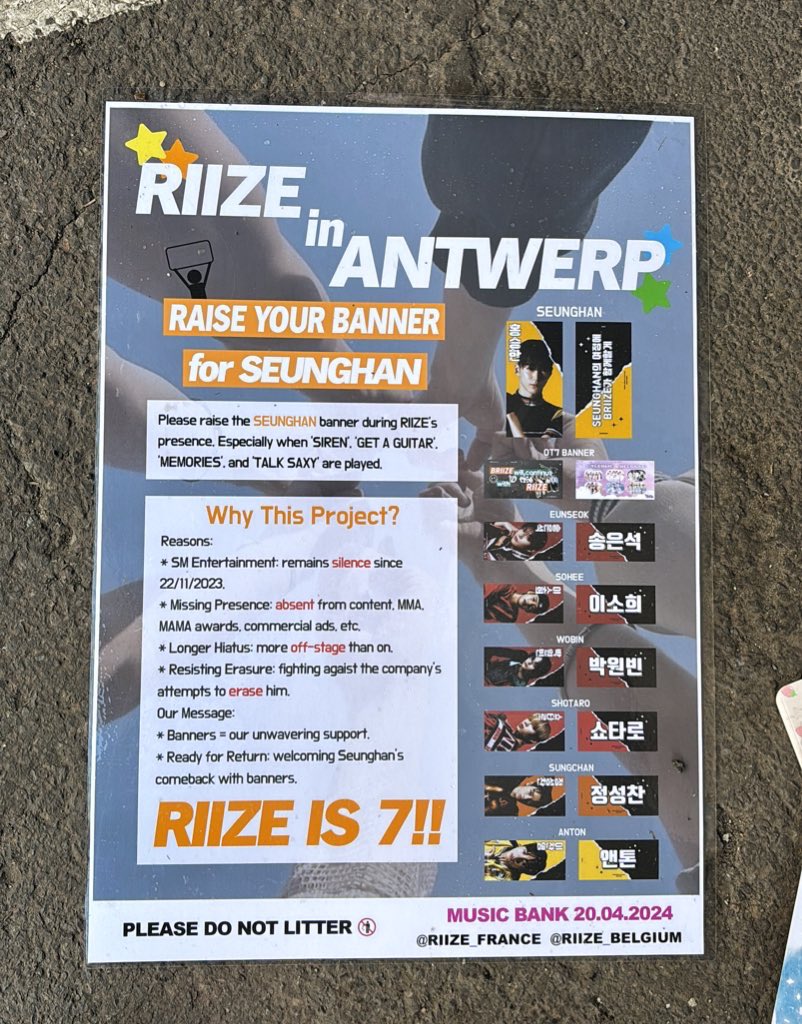 Banners Featuring RIIZE's Seunghan Confiscated At "Music Bank" Concert ...