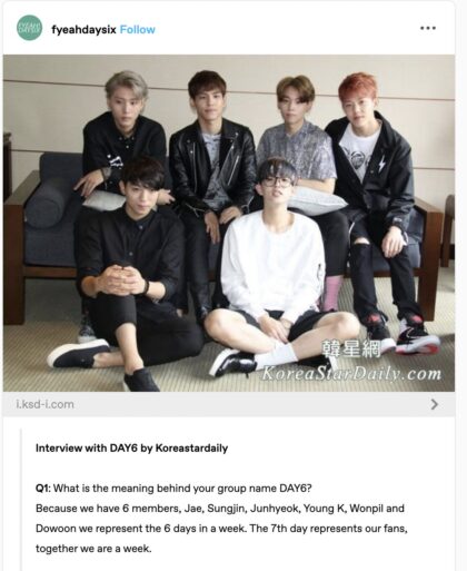 True Meaning Behind The Name DAY6 Finally Revealed After 9 Years - Koreaboo
