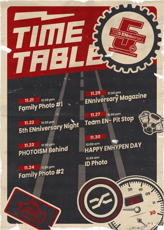 ENHYPEN Reveals Timetable For 5th Anniversary "2025 ENniversary ...
